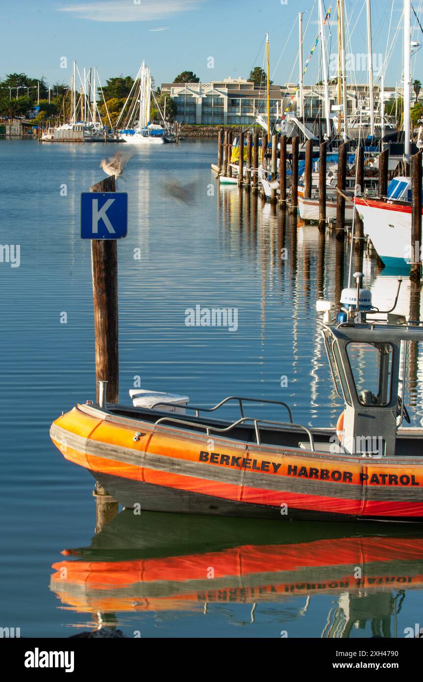 A Harbor Patrol boat awaits its next mission at the Berkeley Marina ...