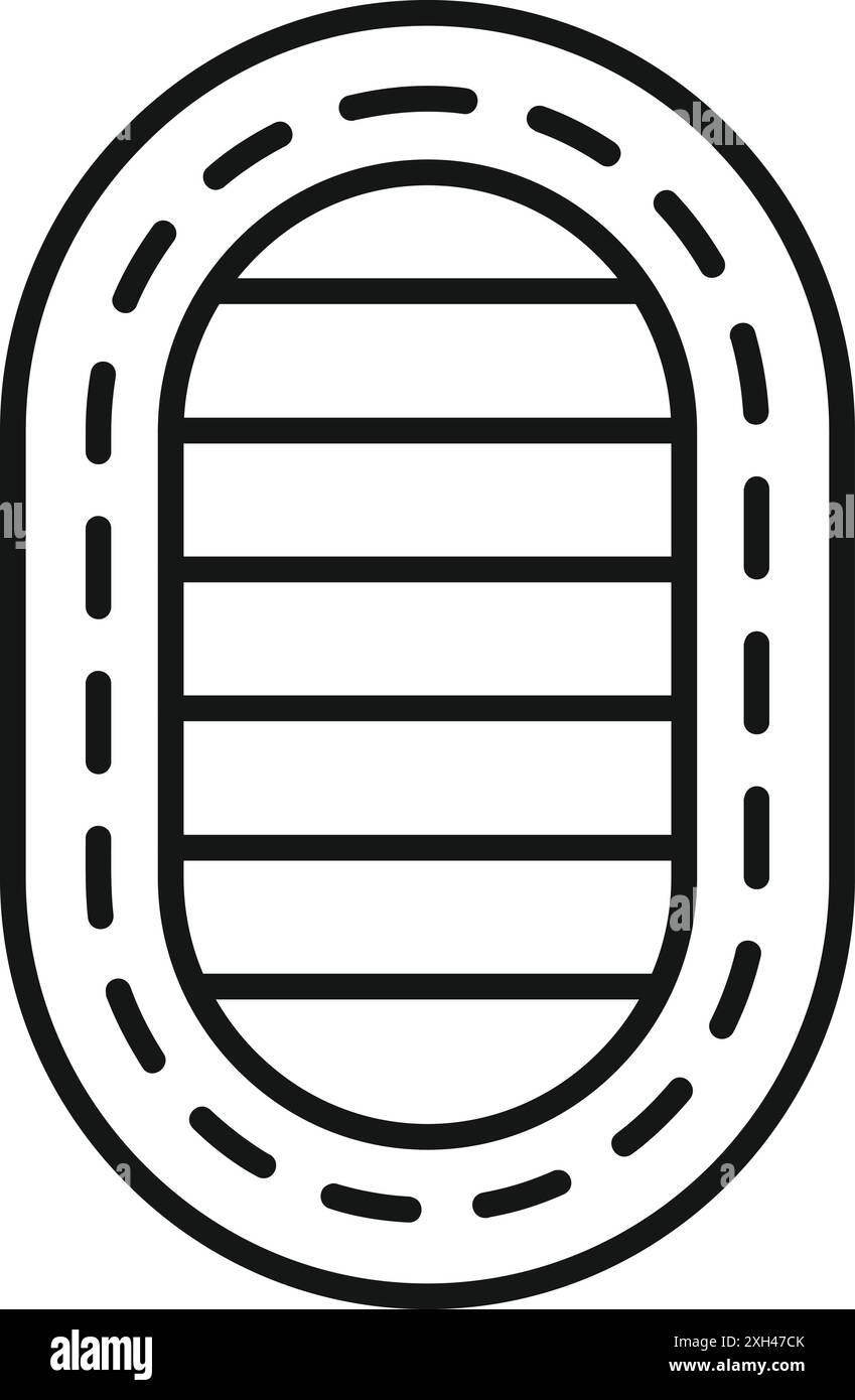 Simple line drawing of a stadium with a track and field inside, perfect ...