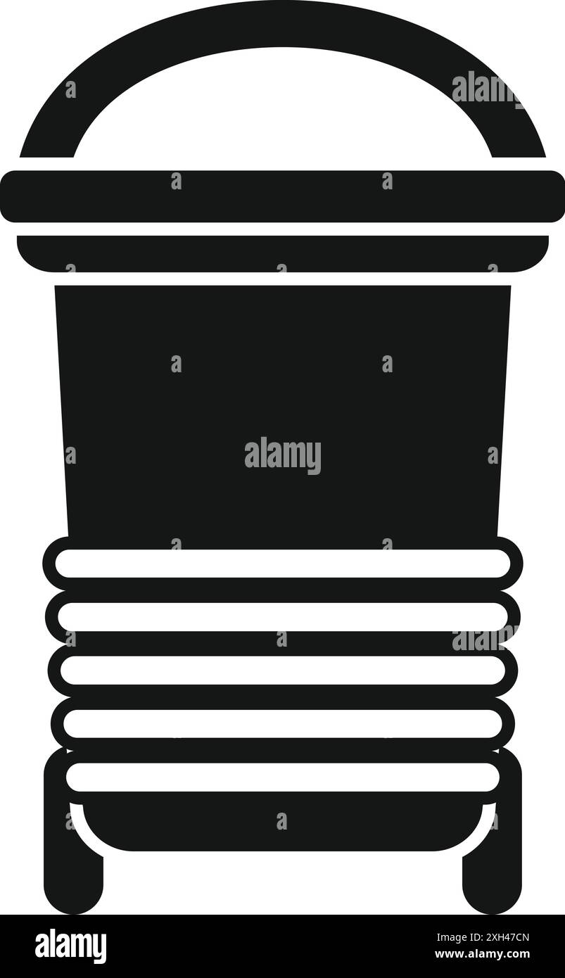 Black silhouette of modern electric water heater with a heating ...