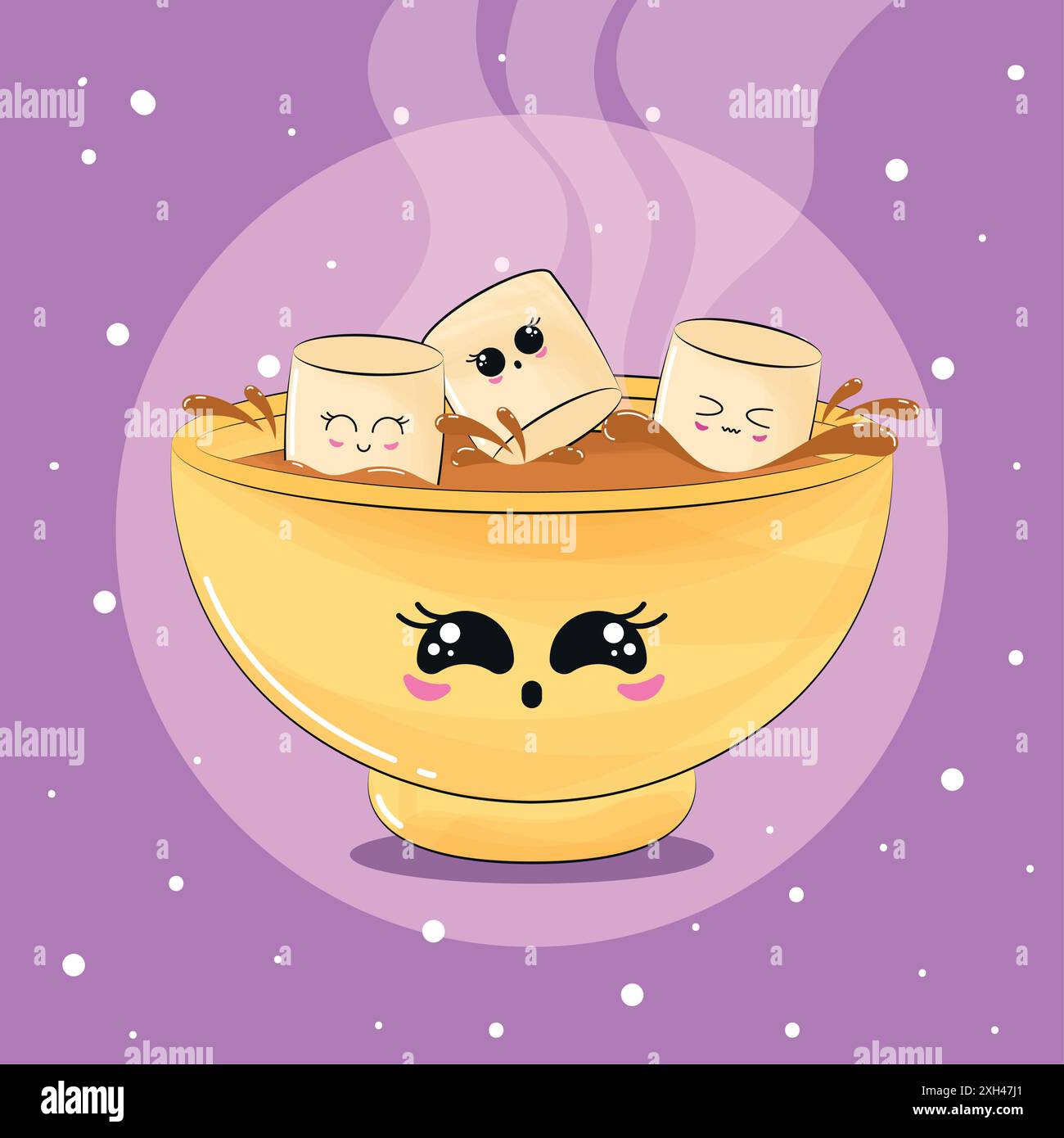 Happy cute bowl cartoon Vector illustration Stock Vector Image & Art ...