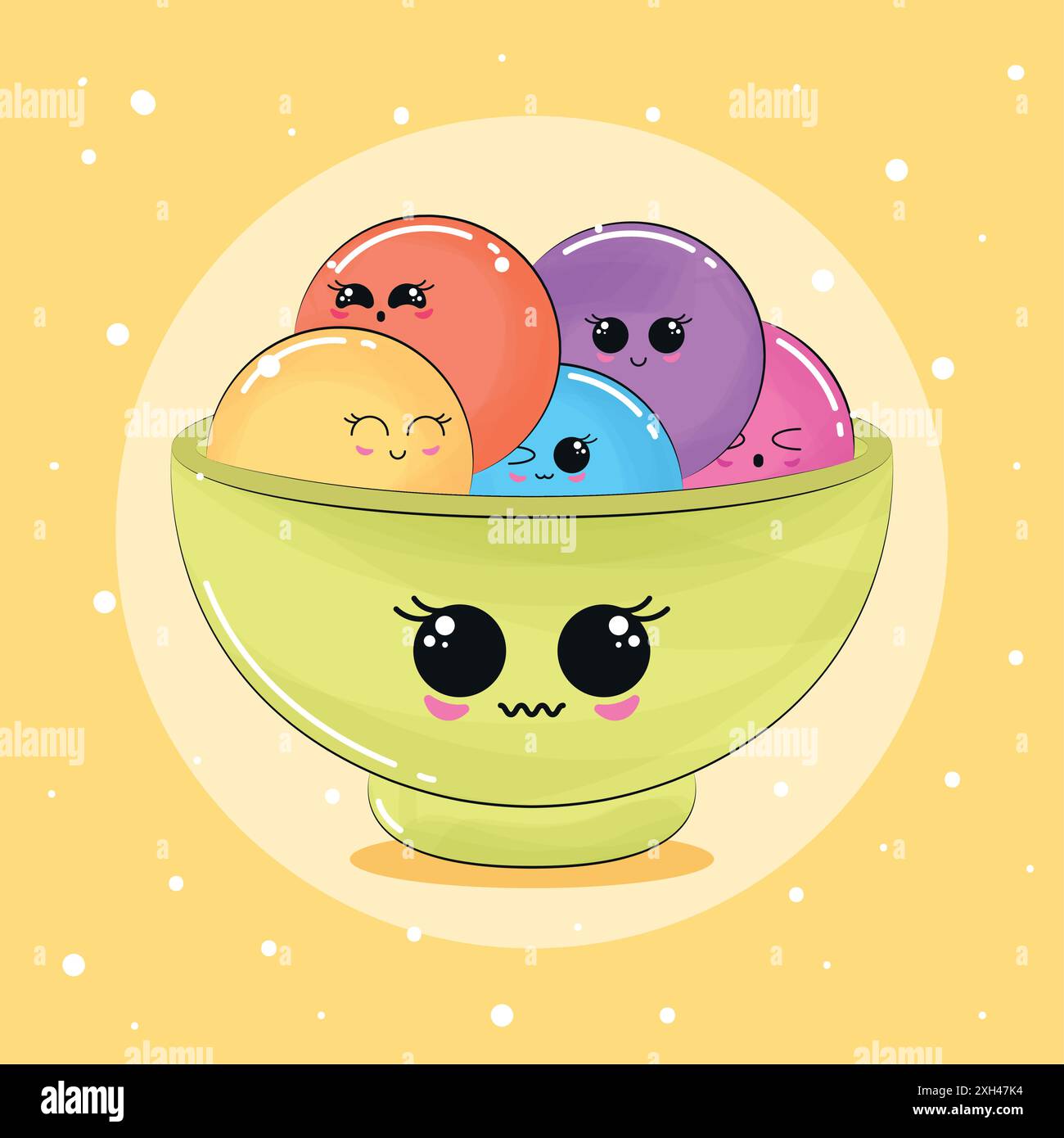 Happy cute bowl cartoon Vector illustration Stock Vector Image & Art ...