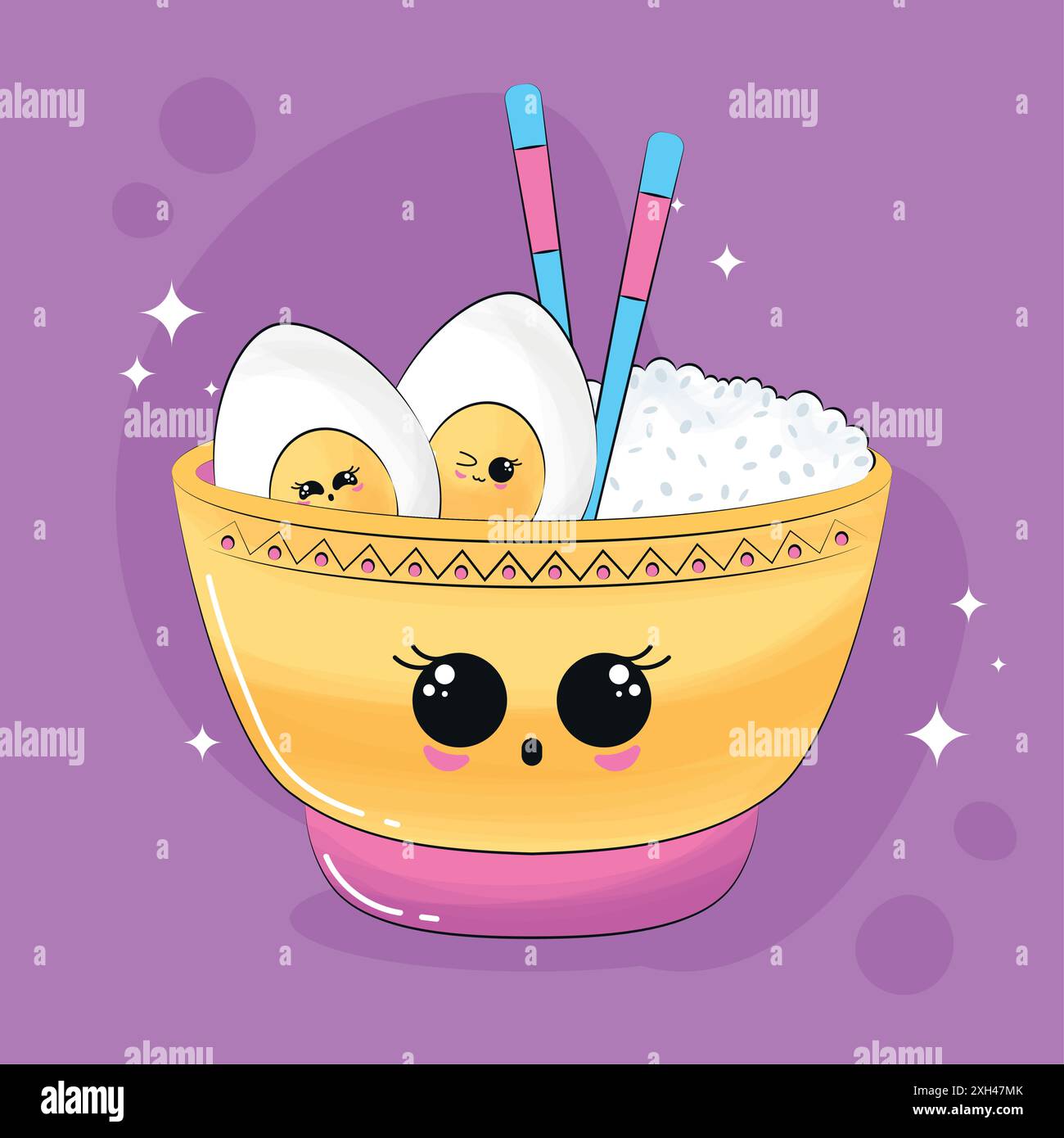 Happy cute bowl cartoon Vector illustration Stock Vector Image & Art ...