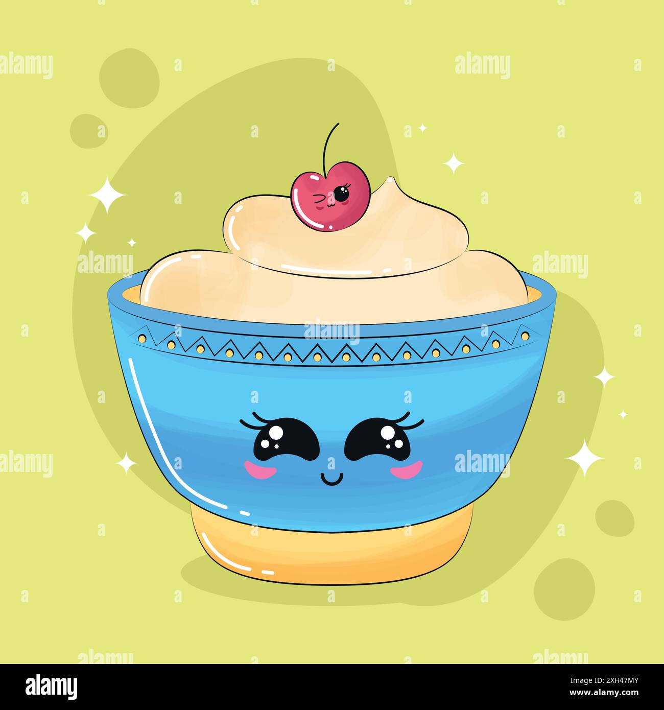 Happy cute bowl cartoon Vector illustration Stock Vector Image & Art ...
