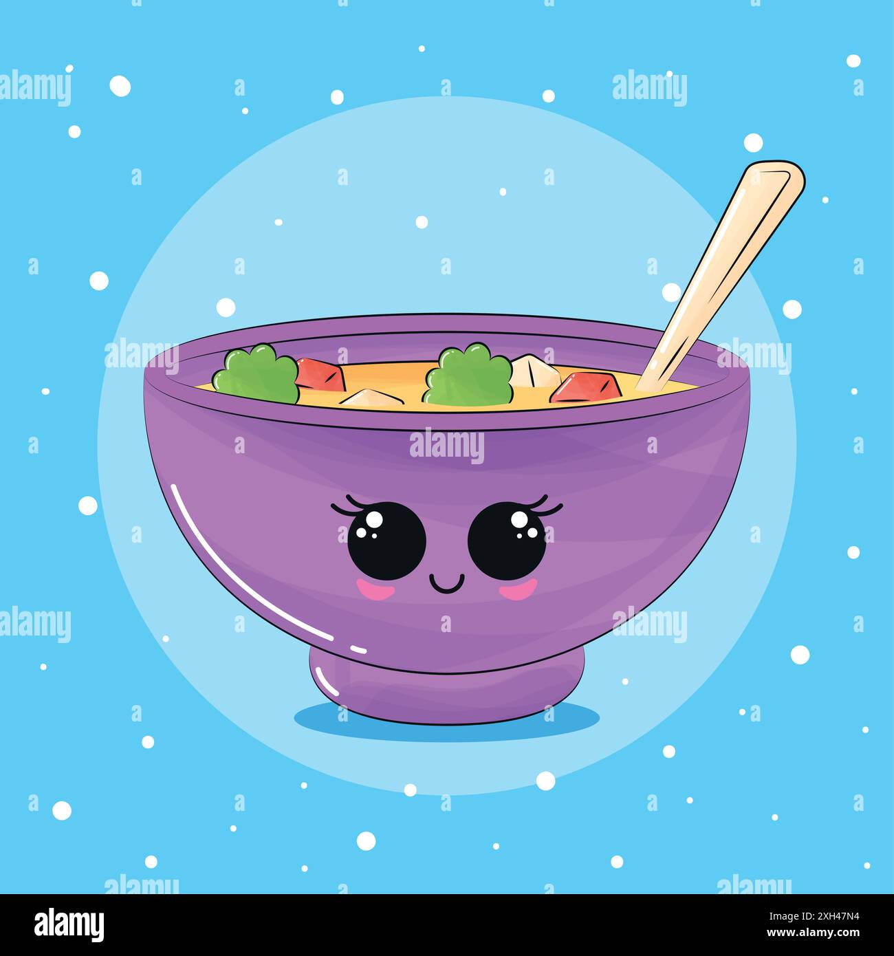 Happy cute bowl cartoon Vector illustration Stock Vector Image & Art ...
