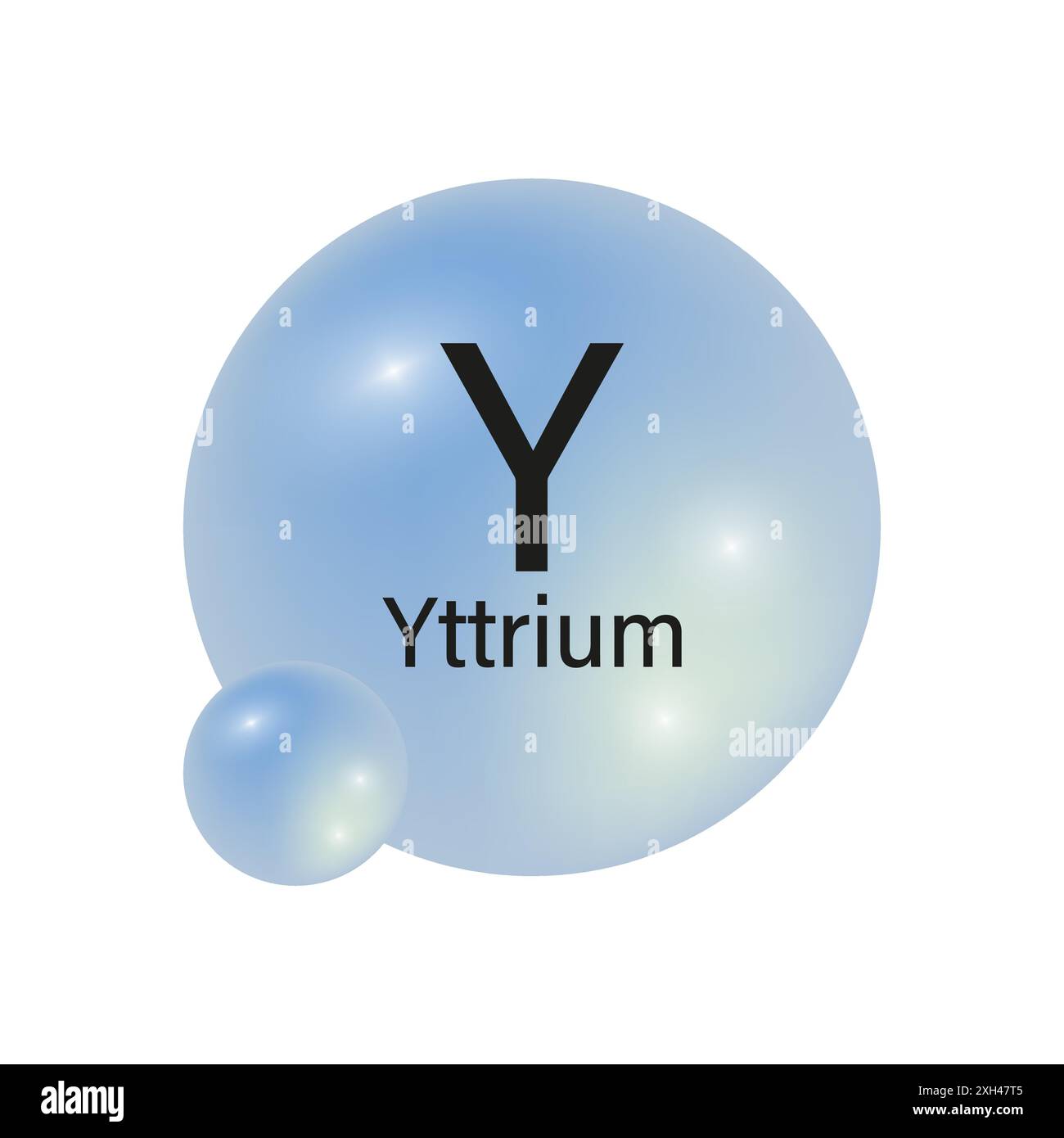 Yttrium element icon. Glossy blue sphere. Chemical symbol Y. Vector ...