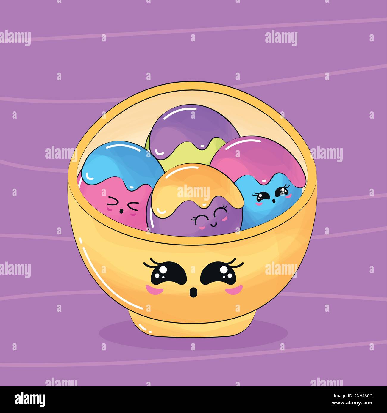 Happy cute bowl cartoon Vector illustration Stock Vector Image & Art ...