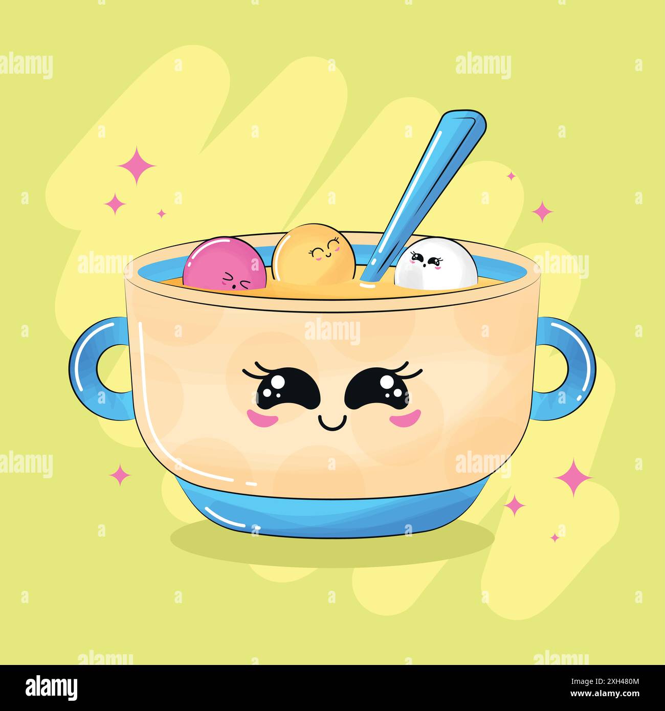 Happy cute bowl cartoon Vector illustration Stock Vector Image & Art ...
