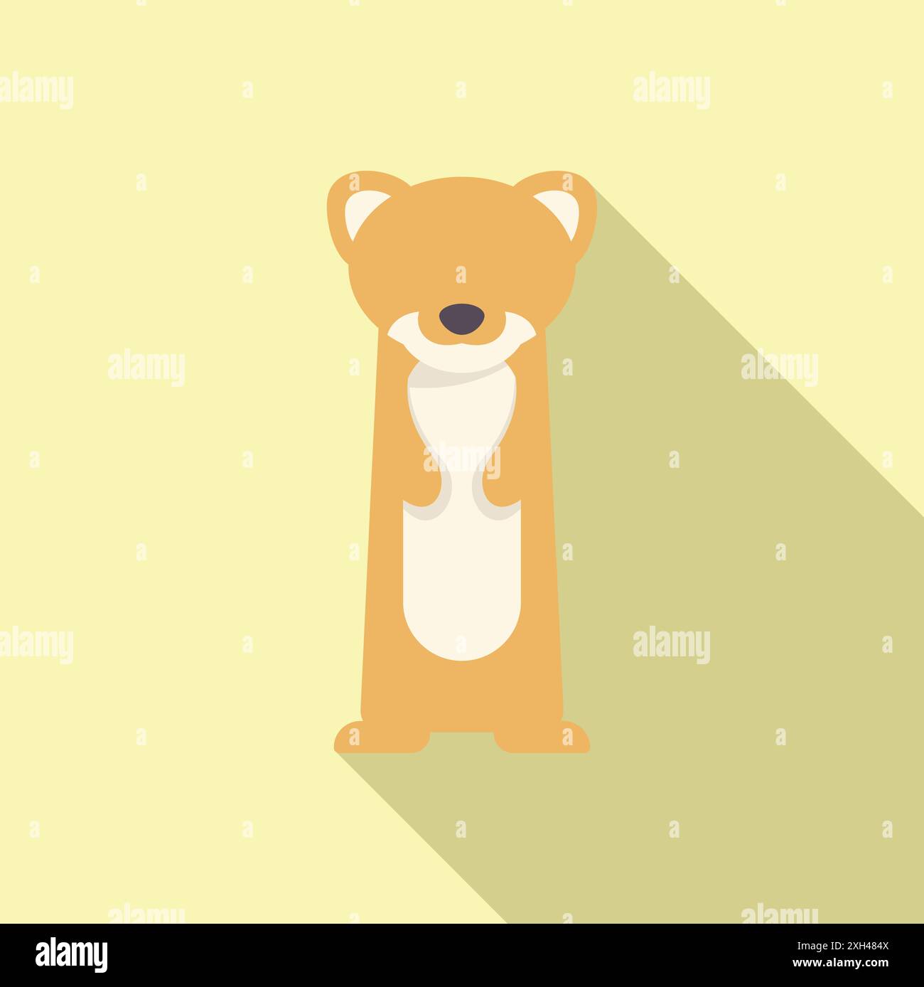 Simple illustration of a weasel standing on two legs, perfect for ...