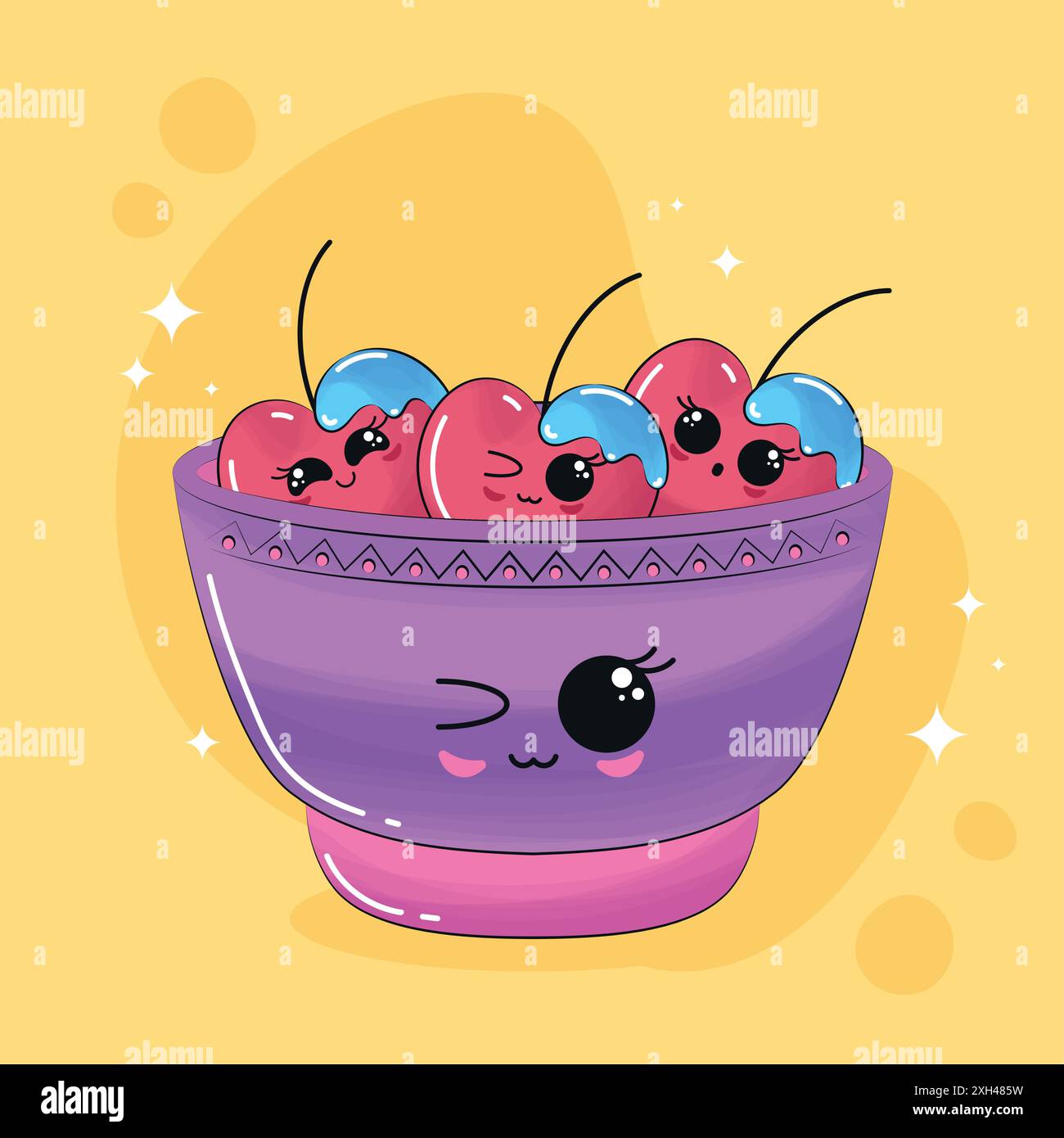 Happy cute bowl cartoon Vector illustration Stock Vector Image & Art ...