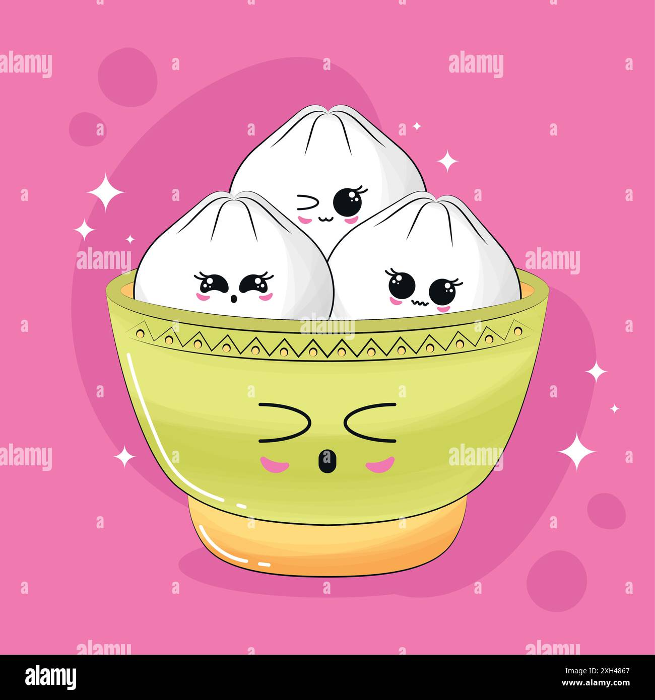 Happy cute bowl cartoon Vector illustration Stock Vector Image & Art ...