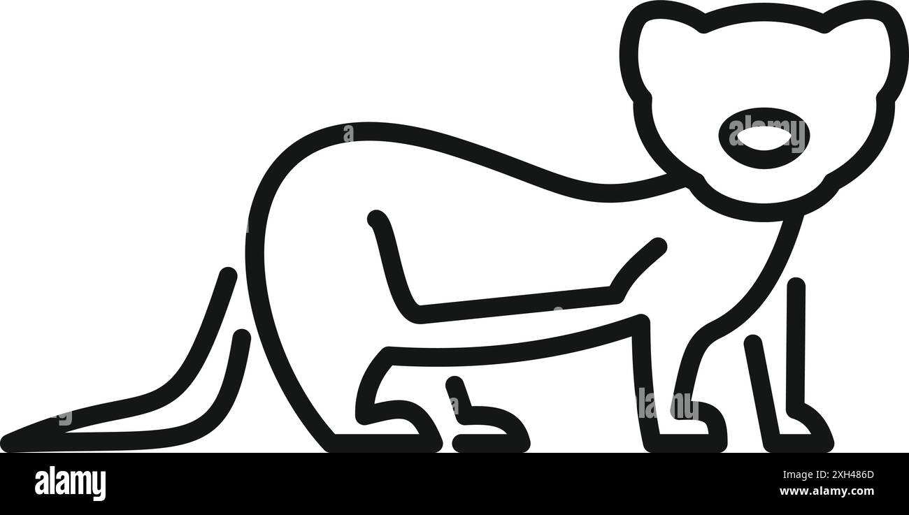 Cartoon ferret drawing Black and White Stock Photos & Images - Alamy