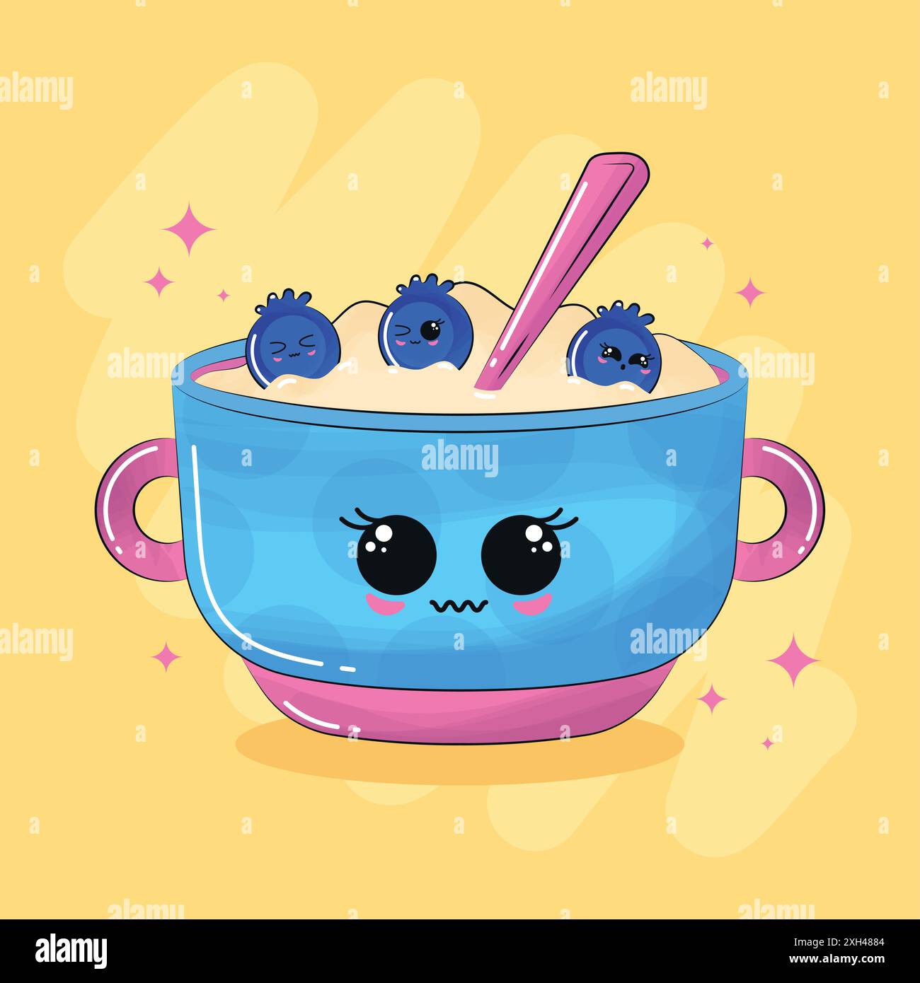 Happy cute bowl cartoon Vector illustration Stock Vector Image & Art ...