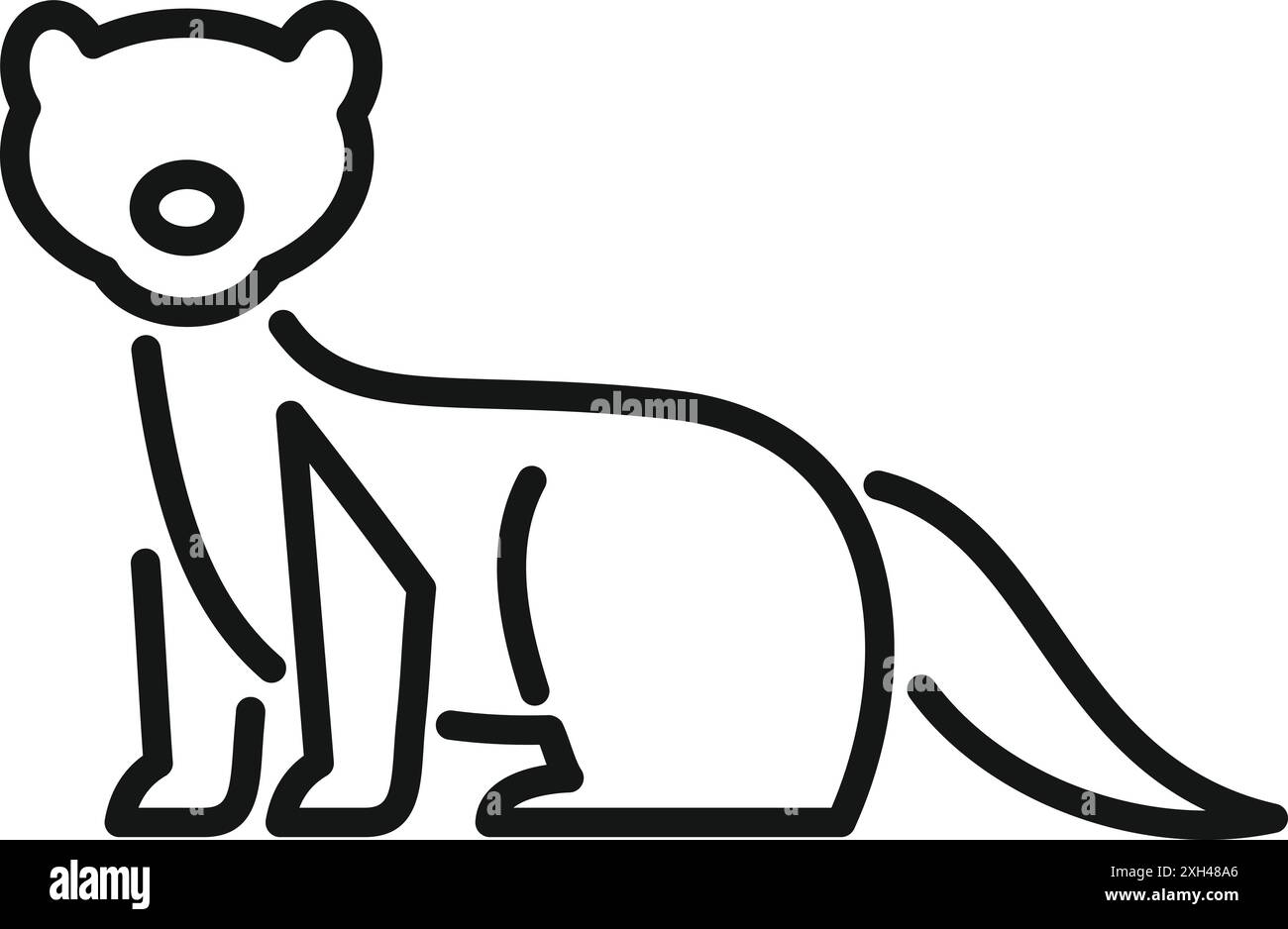 Simple icon of a ferret standing on all fours, drawn with minimalist ...