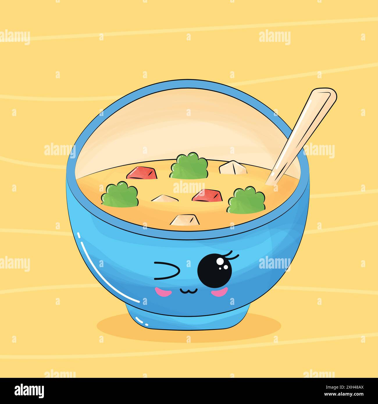 Happy cute bowl cartoon Vector illustration Stock Vector Image & Art ...