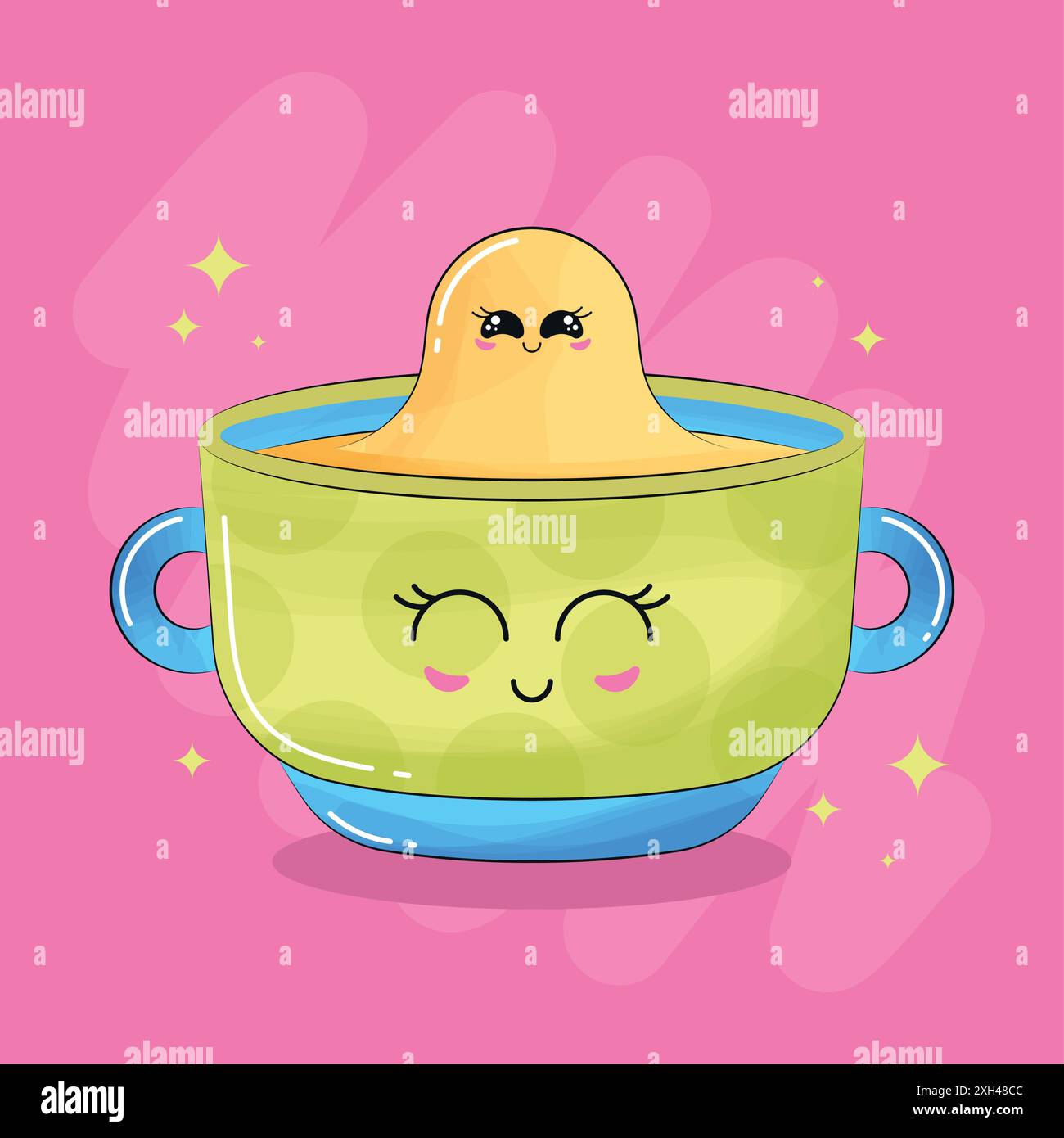 Happy cute bowl cartoon Vector illustration Stock Vector Image & Art ...