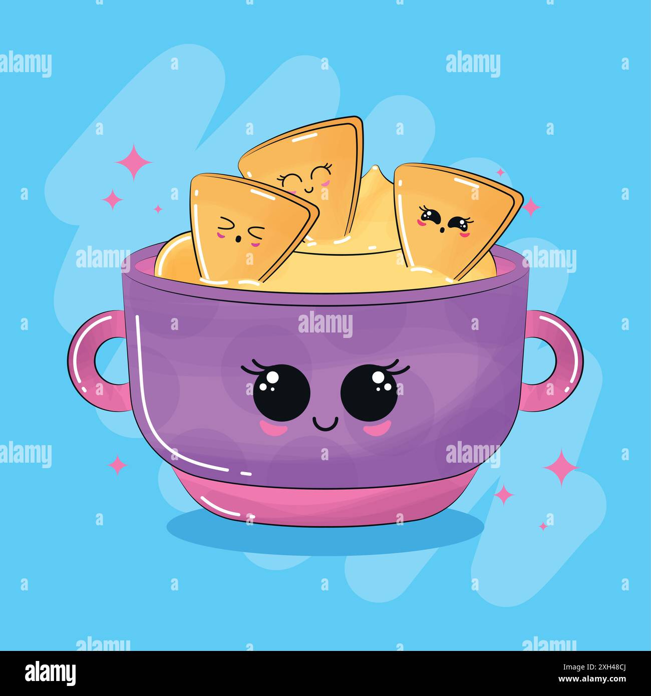 Happy cute bowl cartoon Vector illustration Stock Vector Image & Art ...