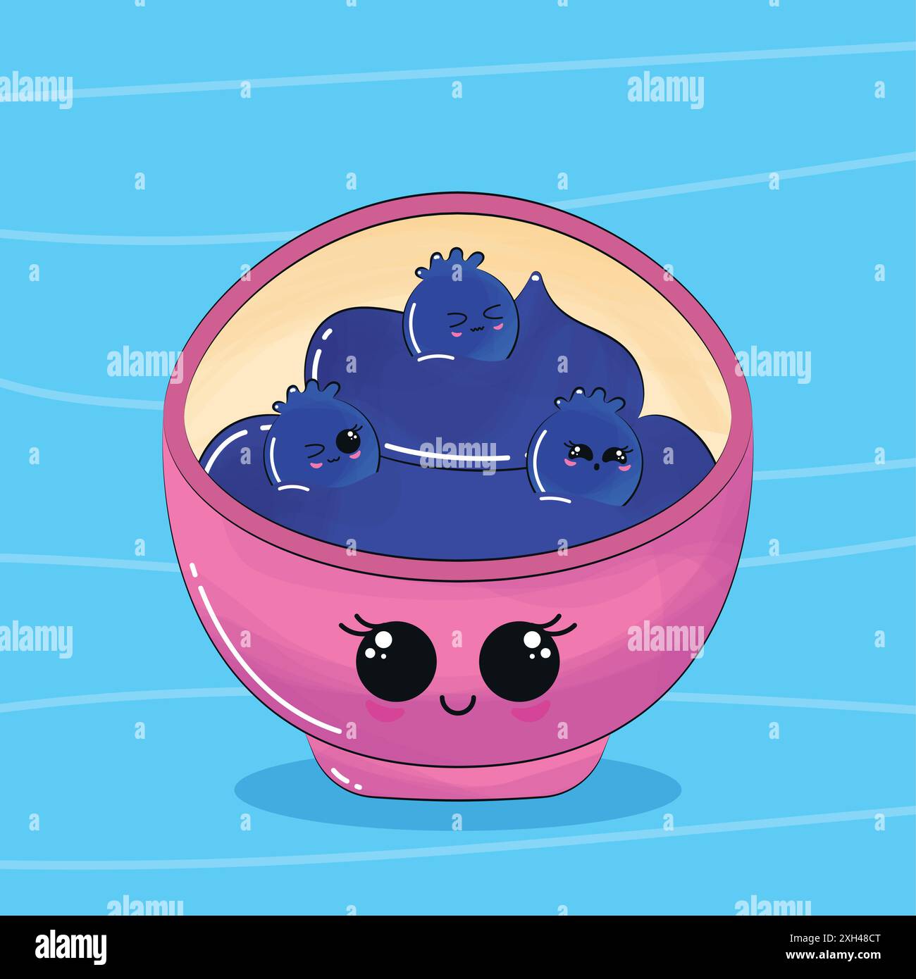 Happy cute bowl cartoon Vector illustration Stock Vector Image & Art ...