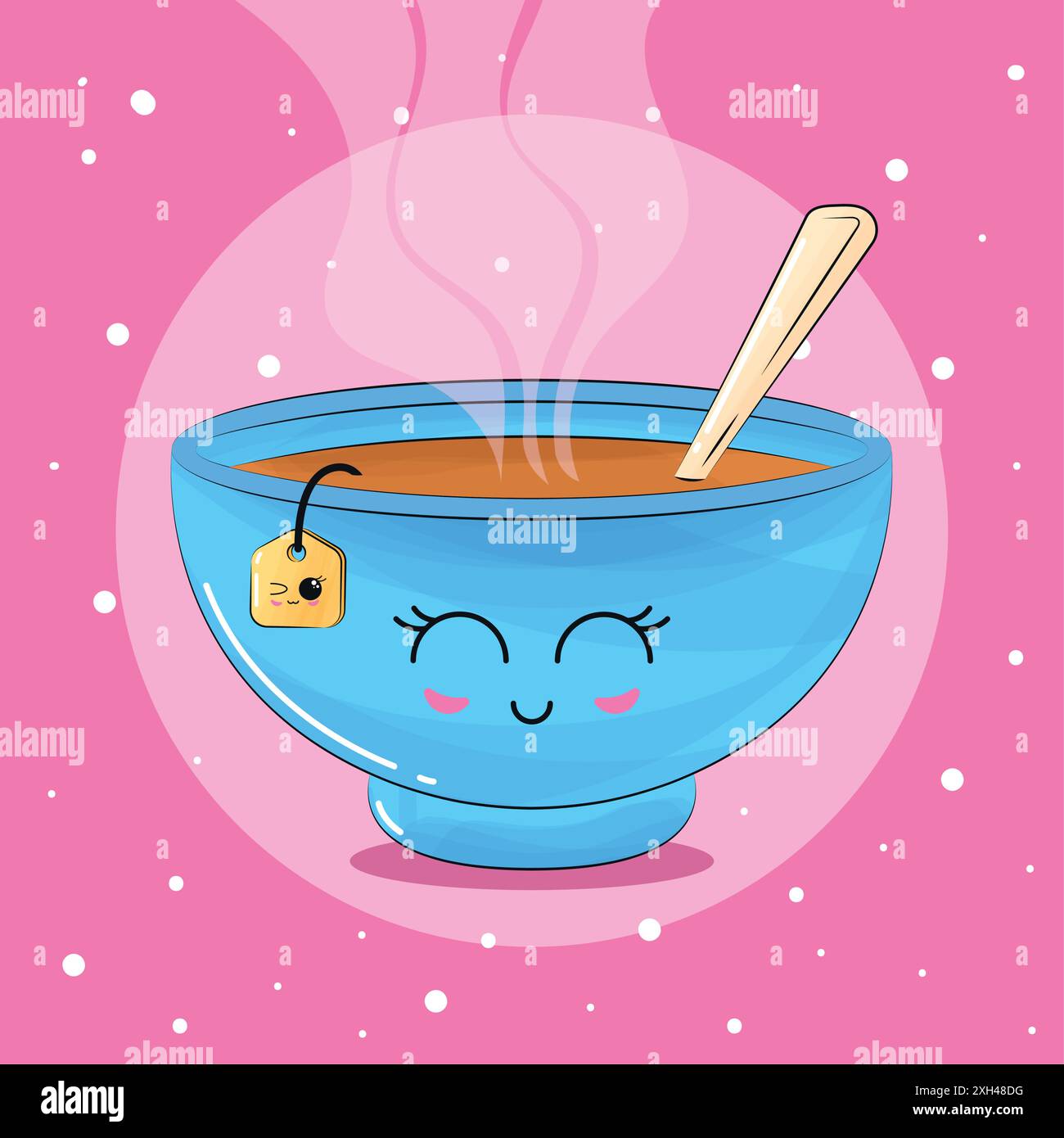 Happy cute bowl cartoon Vector illustration Stock Vector Image & Art ...