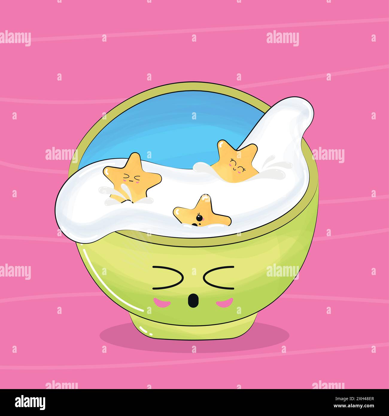 Happy cute bowl cartoon Vector illustration Stock Vector Image & Art ...