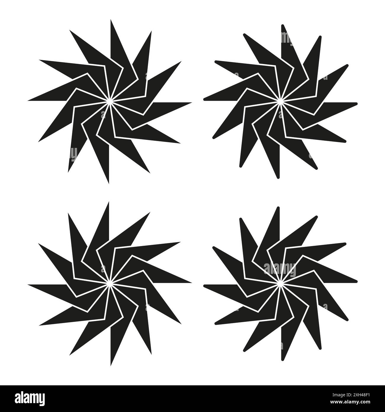 Black star patterns. Geometric vector shapes. Abstract design elements ...