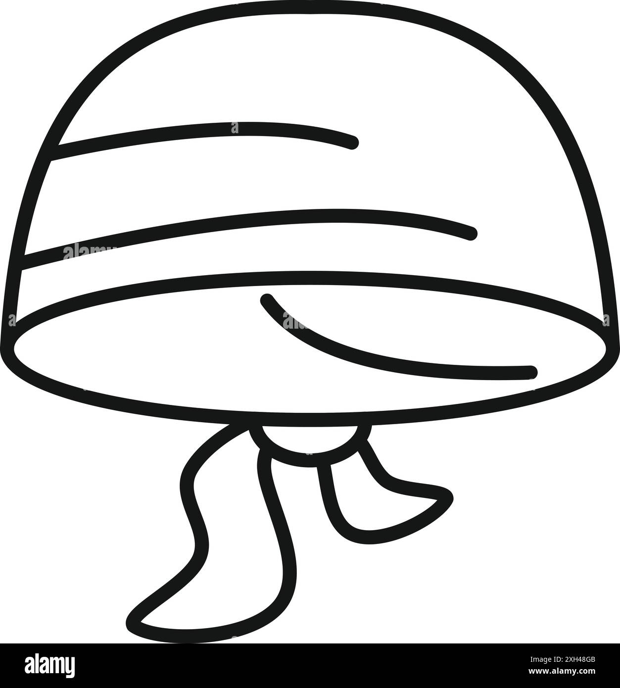 Simple and elegant line drawing of a traditional asian hat, capturing ...