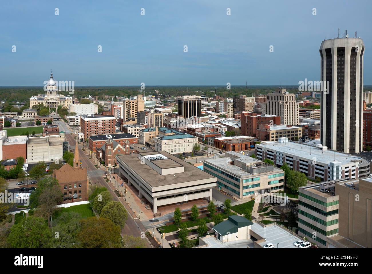 Aerial view of Springfield including the tallest building, the Wyndham ...
