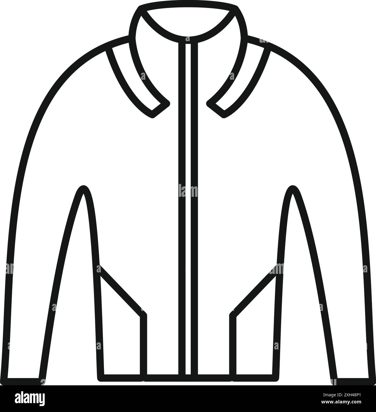 Simple icon of a sports jacket with a zipper, perfect for representing ...