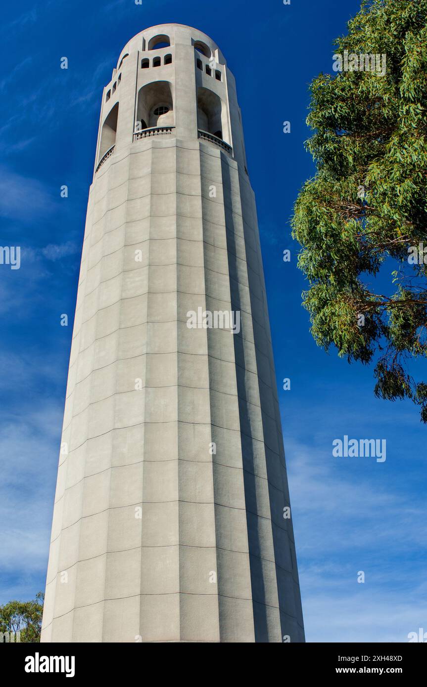 The simple fluted Coit Tower in San Francisco, CA is named for Lillie ...