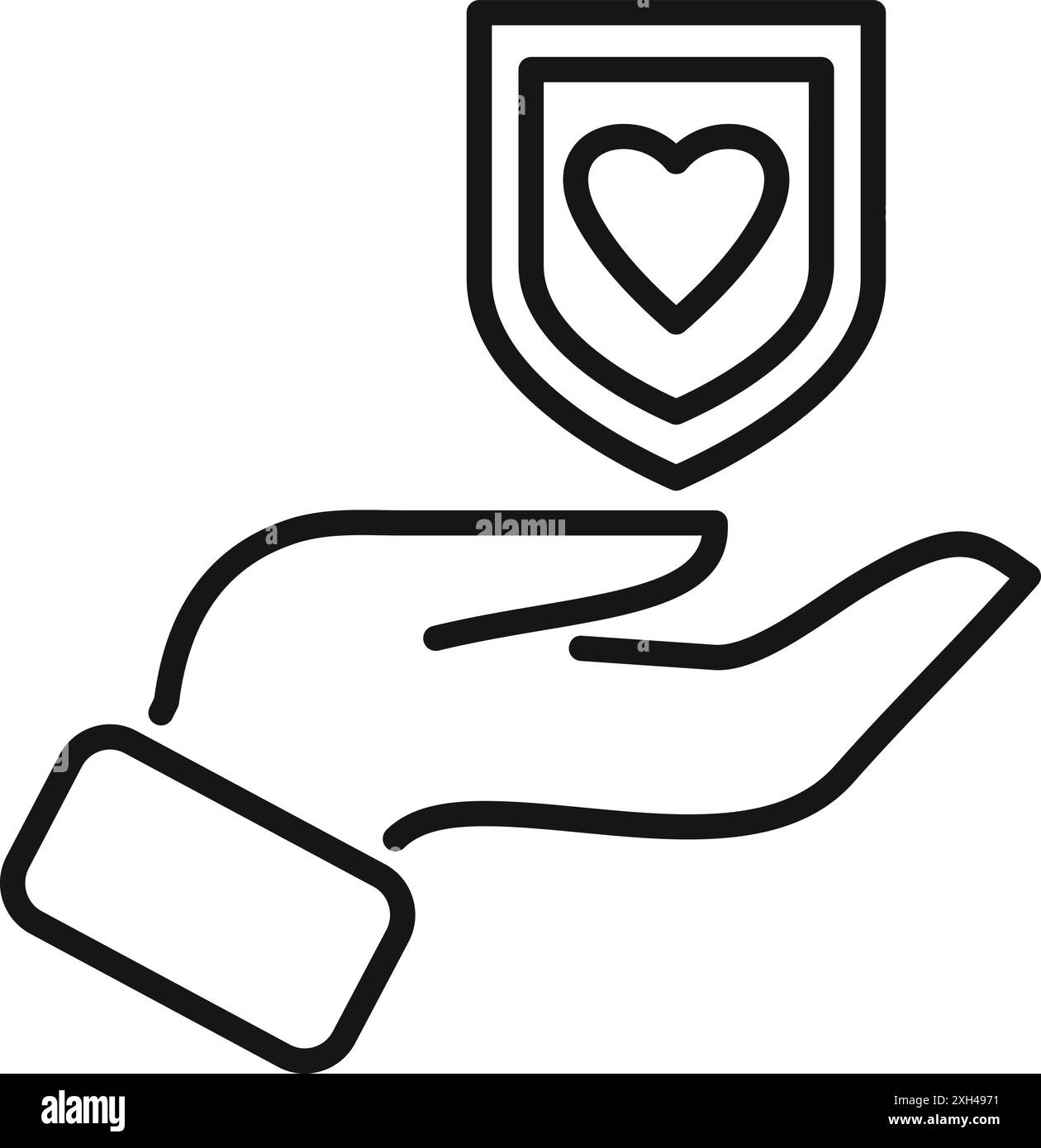 Romantic shield icon Stock Vector Images - Alamy