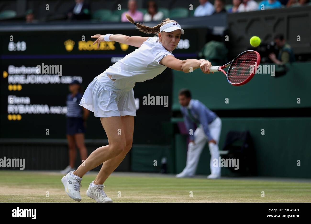 London, Britain. 11th July, 2024. Elena Rybakina competes during the ...
