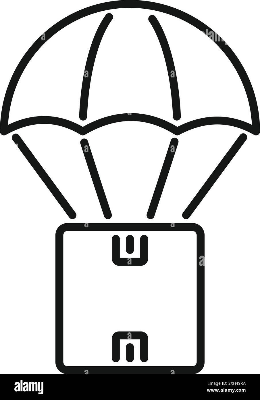 Parachute delivering package, fast shipping icon, air delivery symbol ...