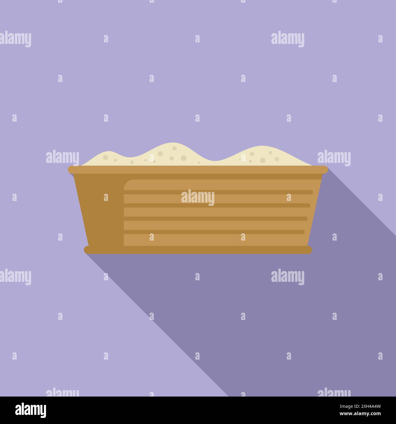 Simple and colorful wooden sandbox full of sand, perfect for children ...