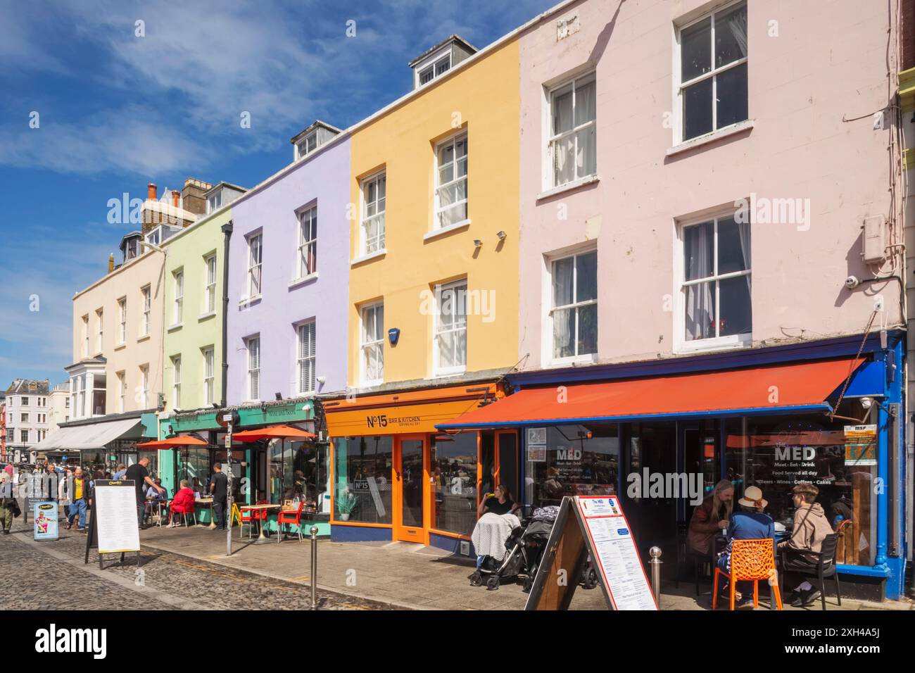 Colourful row of restaurants and bars hi-res stock photography and ...