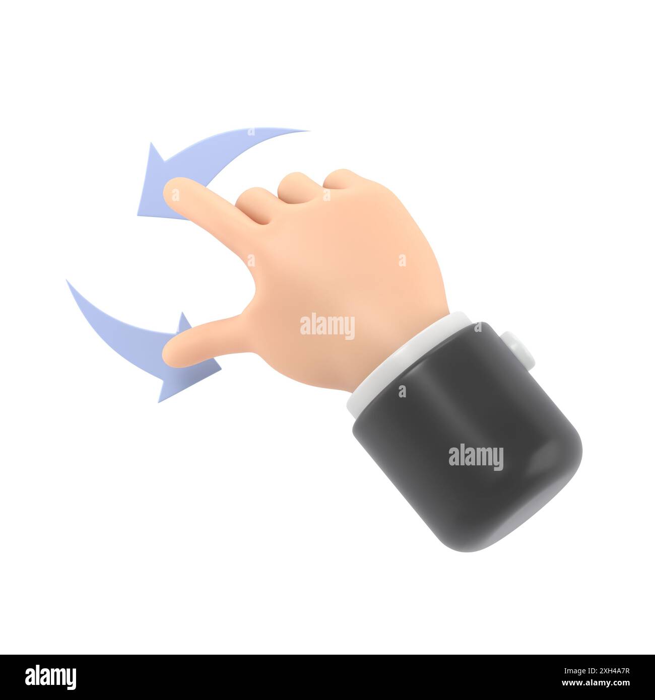 Cartoon Gesture Icon Mockup.Touchscreen gesture line icons.3D ...