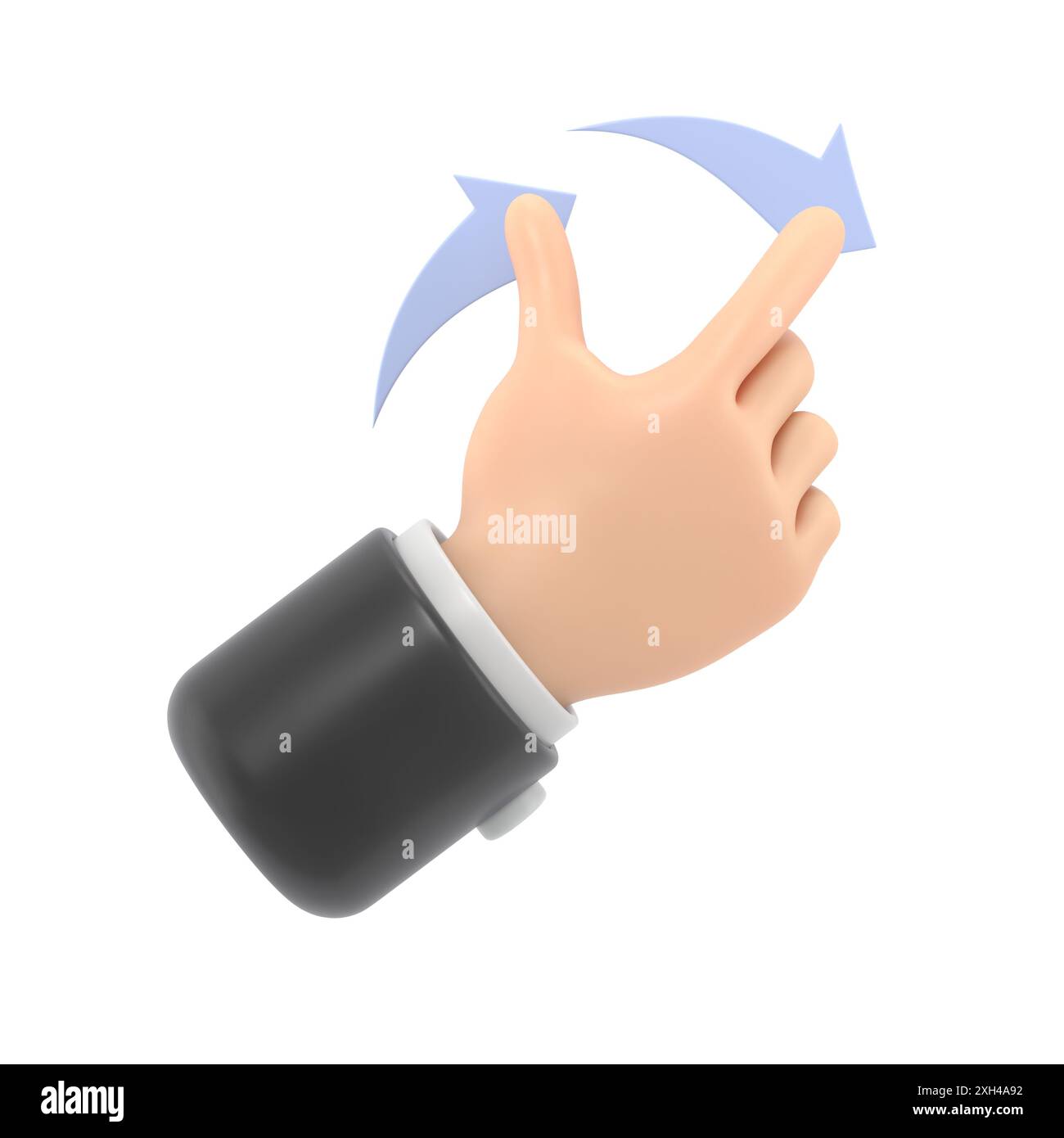 Cartoon Gesture Icon Mockup.Touchscreen gesture line icons.3D ...