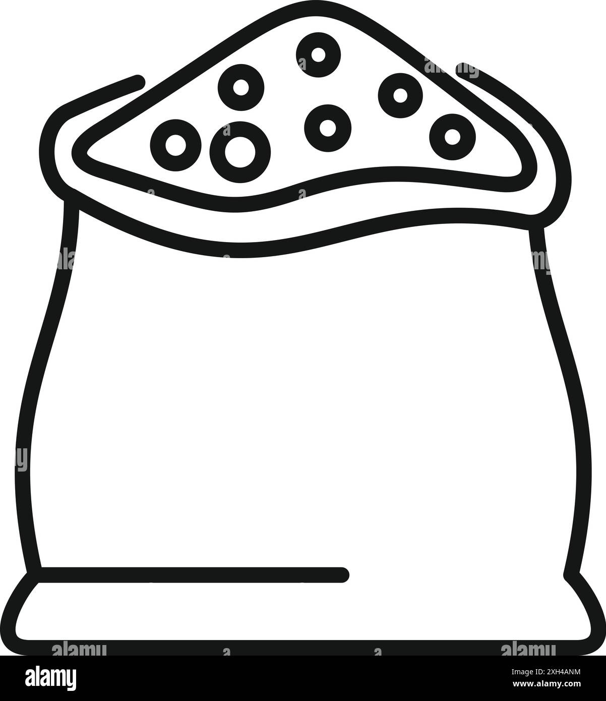 Line drawing of an open sack with flour spilling out, ready for baking ...