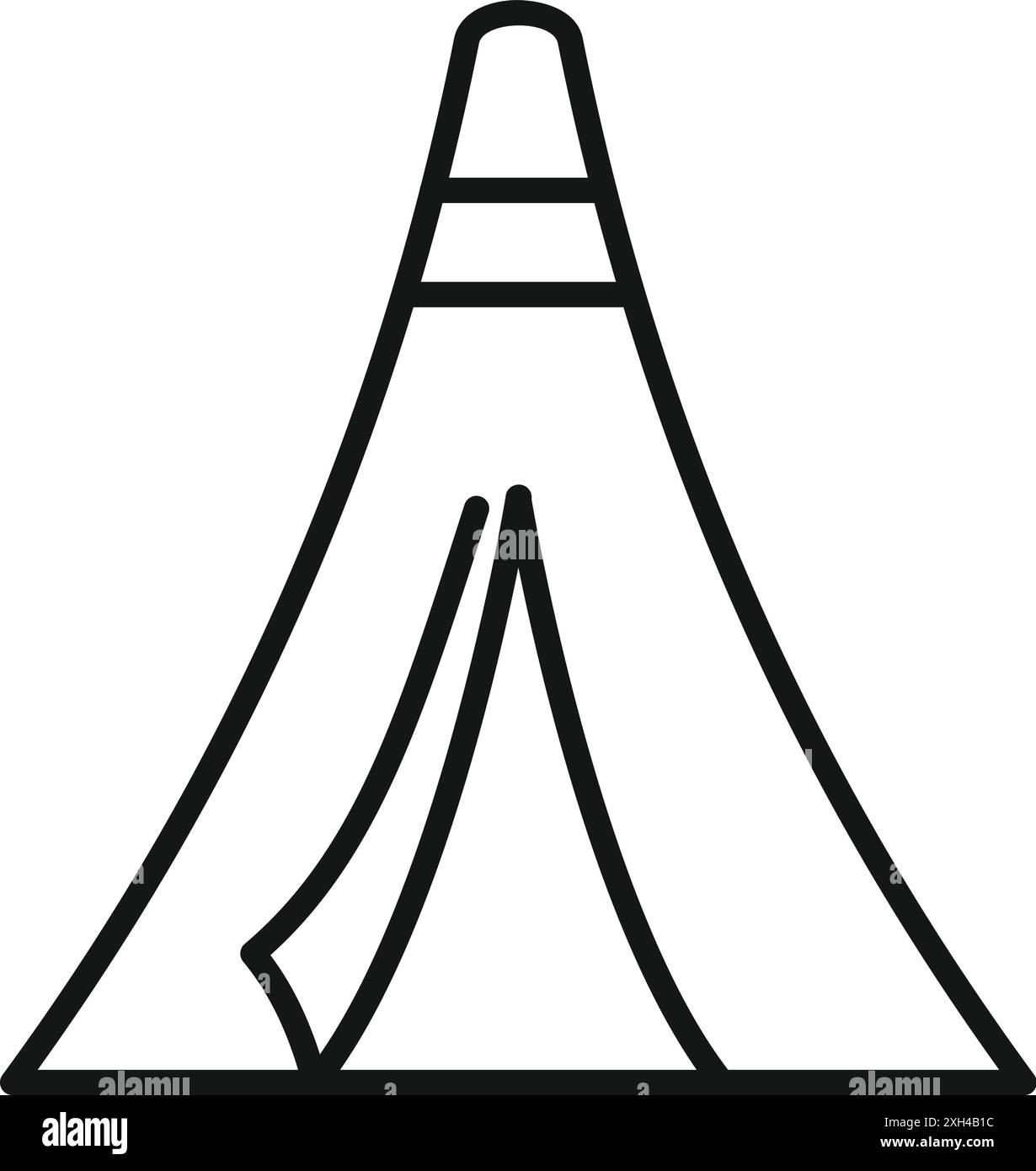 Simple line drawing icon of a native american teepee tent Stock Vector ...