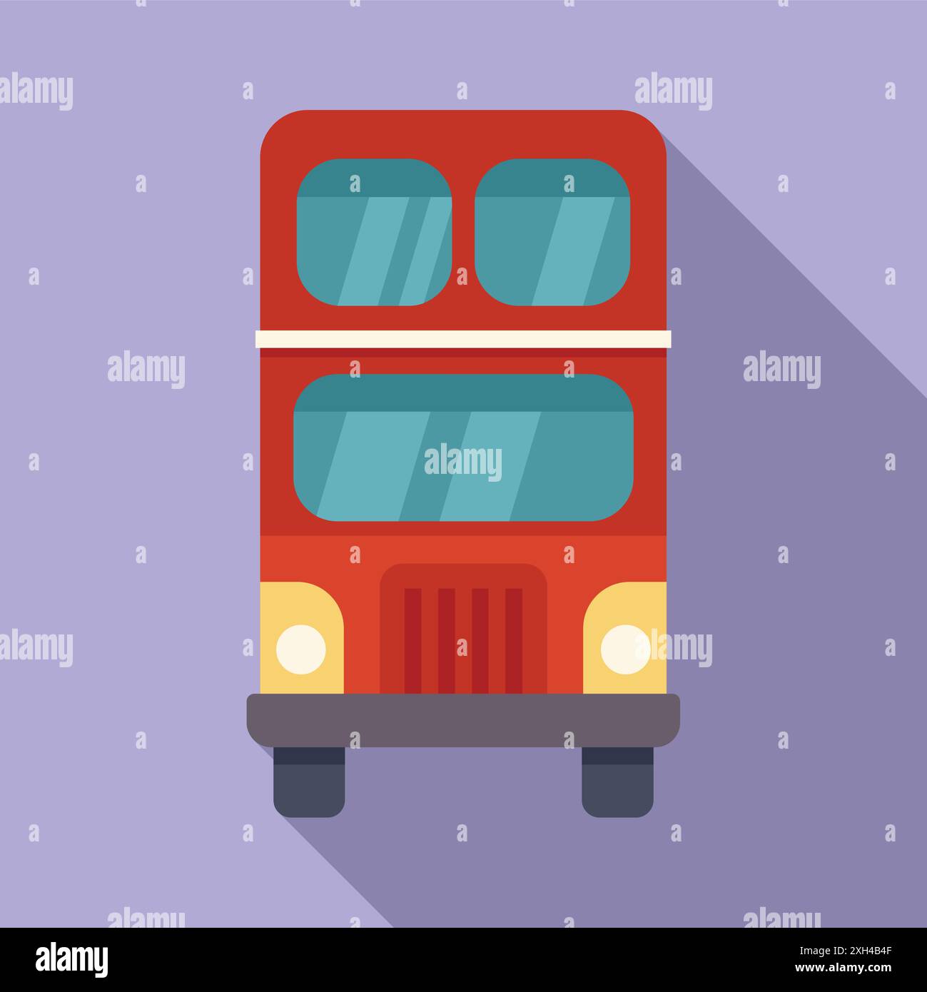 Red double decker bus driving through the city, a popular form of ...