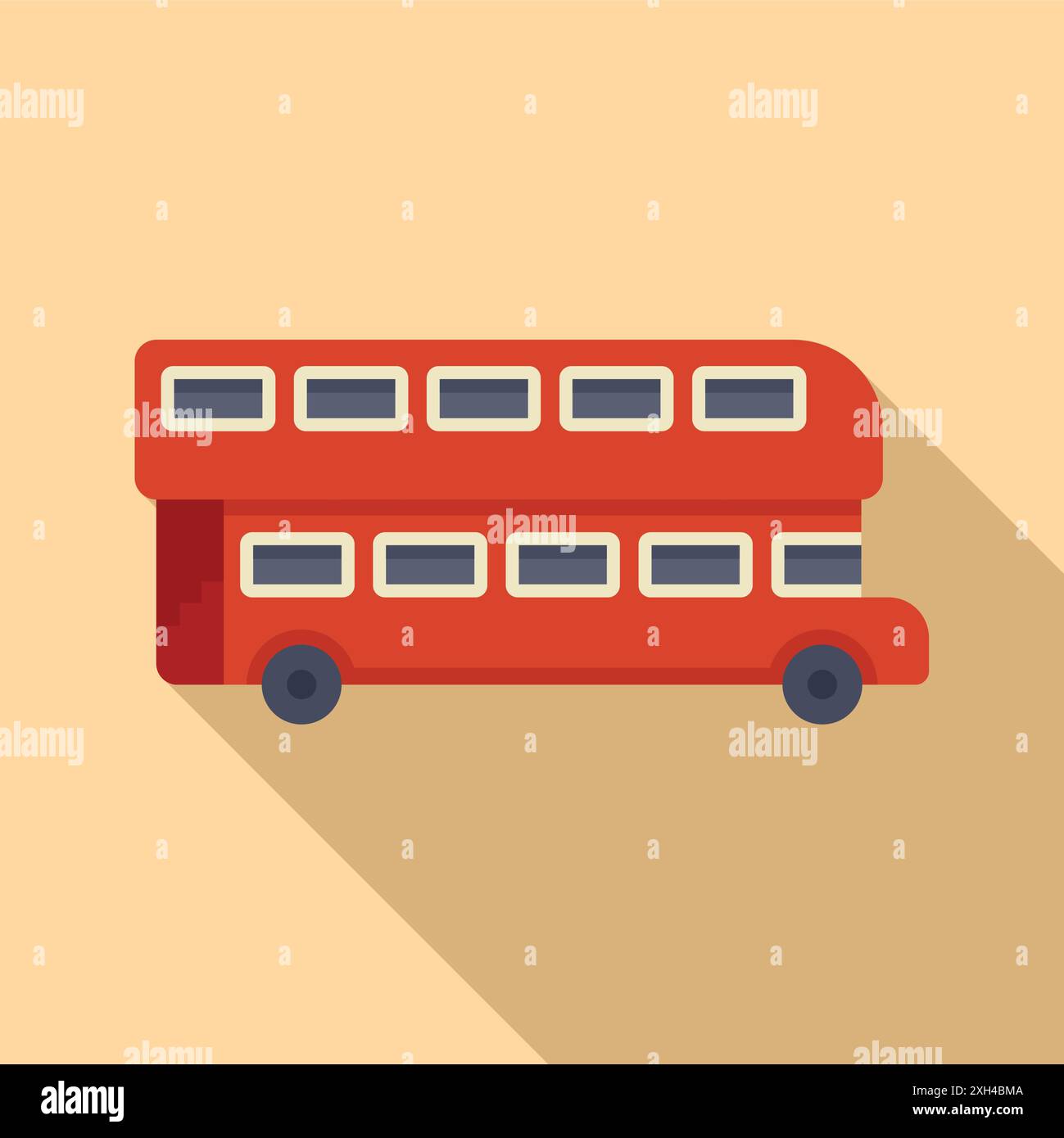 Red double decker bus driving through london england Stock Vector Image ...