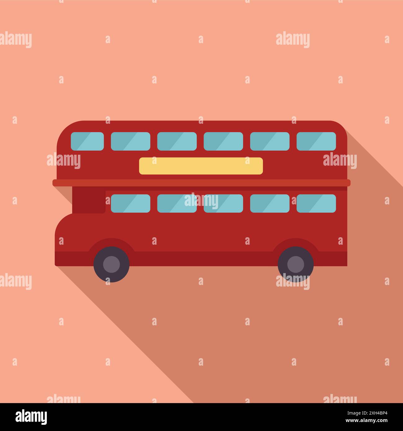 Red double decker bus driving through the city of london, public ...