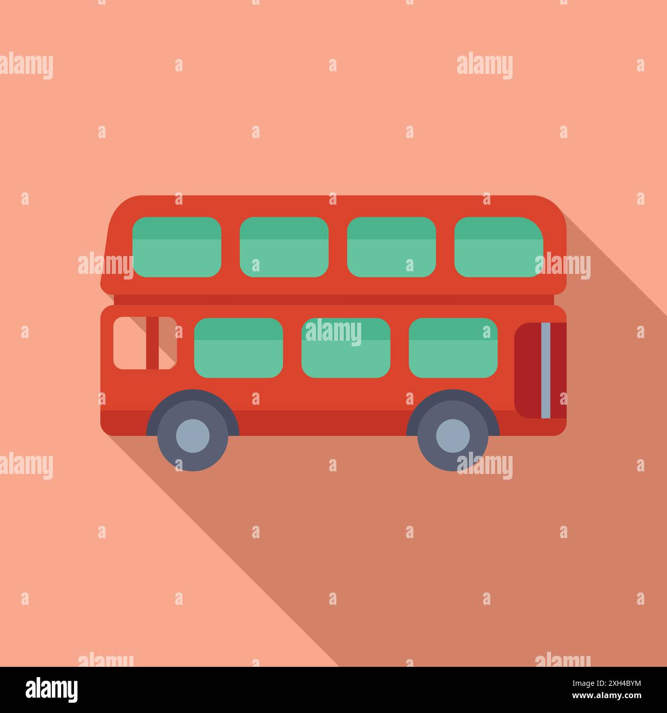 Red double decker bus transporting tourists on city sightseeing tour ...