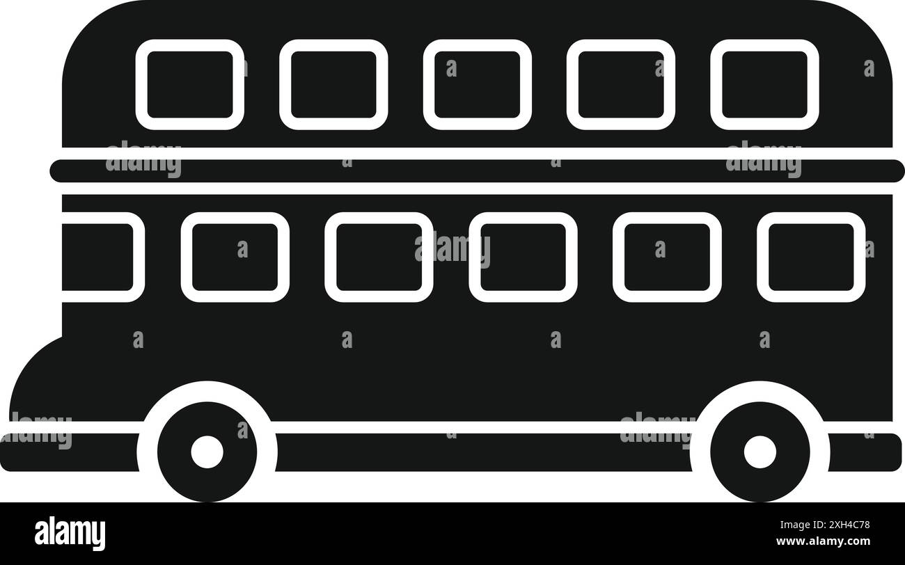 Simple black and white icon of a london double decker bus Stock Vector Image & Art - Alamy
