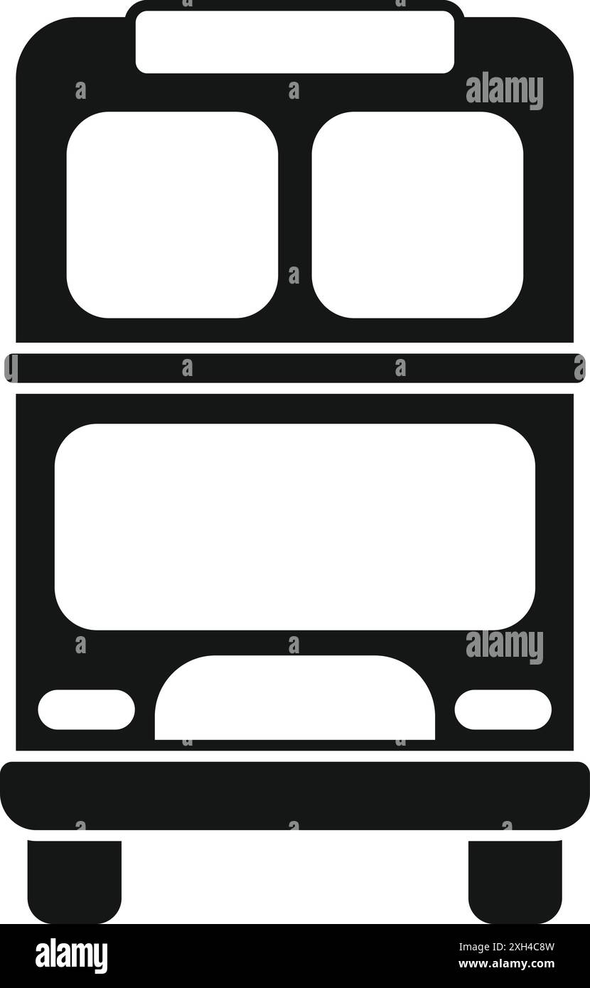 Simple icon of a double decker bus viewed from the front Stock Vector Image & Art - Alamy