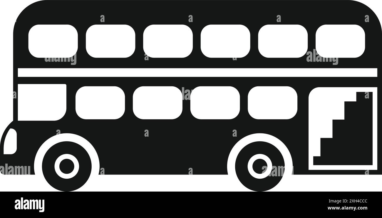Black and white london bus standing still on white background Stock ...