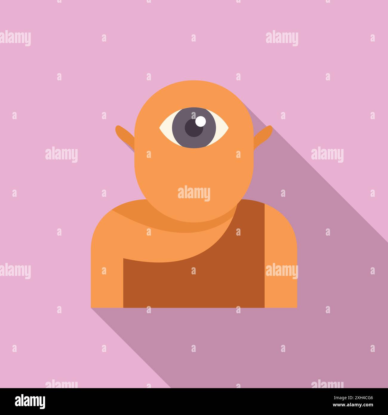 One eyed monster, looking alien character with big eye, futuristic ...