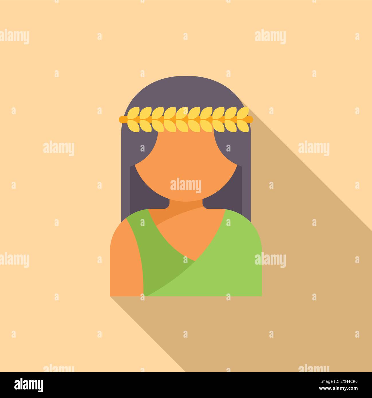 Portrait green dress olive dress Stock Vector Images - Alamy