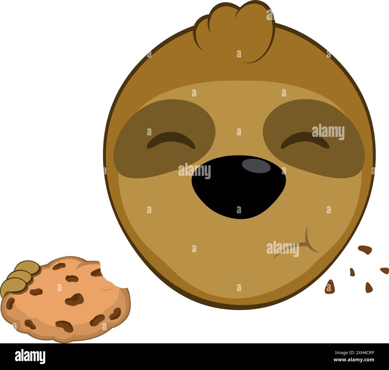 vector illustration face bear sloth character animal cartoon, eating ...