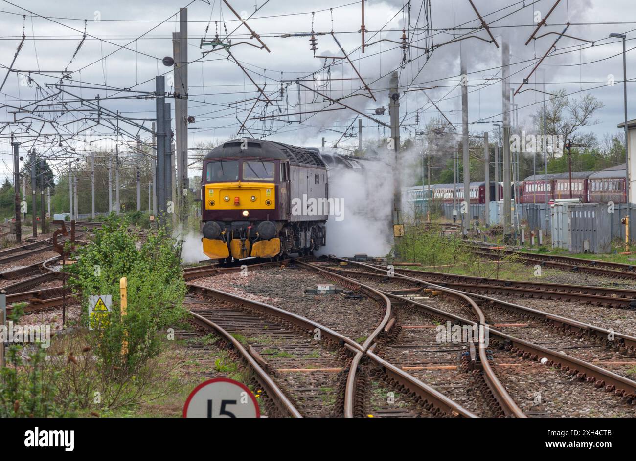 West Coast railways class 47 diesel locomotive hauling a steam engine ...