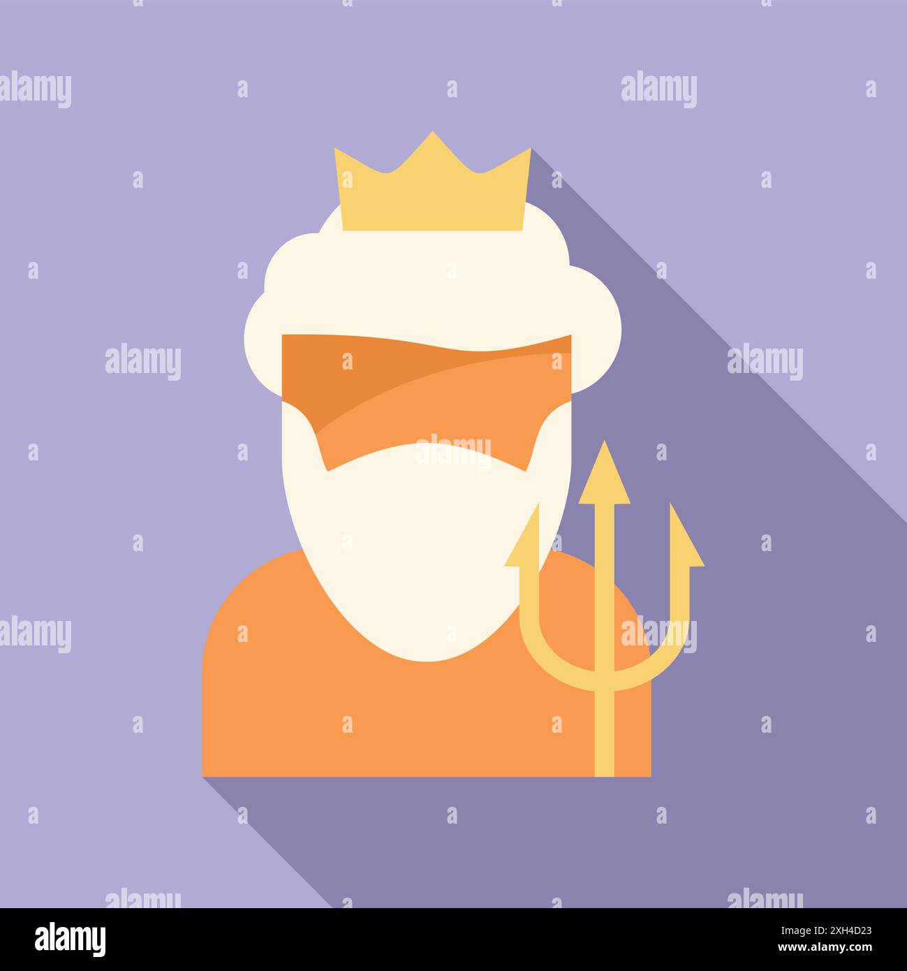 Ancient greek god poseidon holding his trident, flat design icon with ...