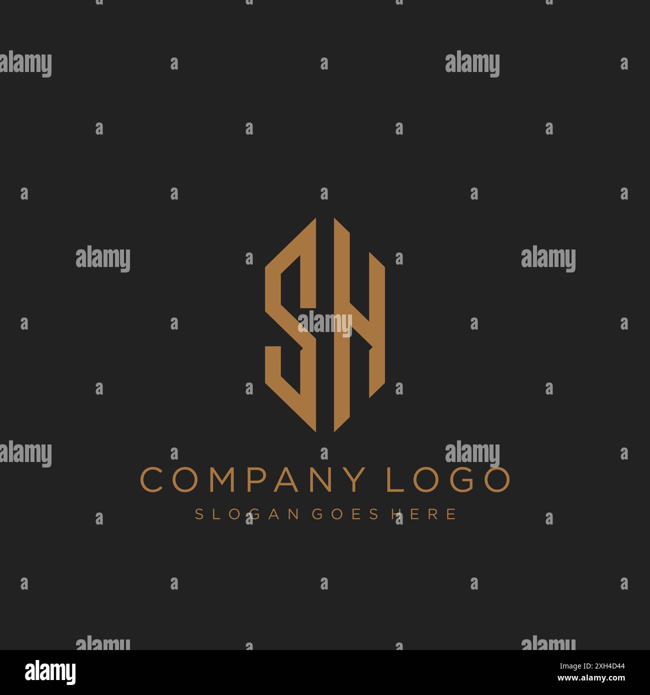 Sh letter logo design Stock Vector Images - Alamy